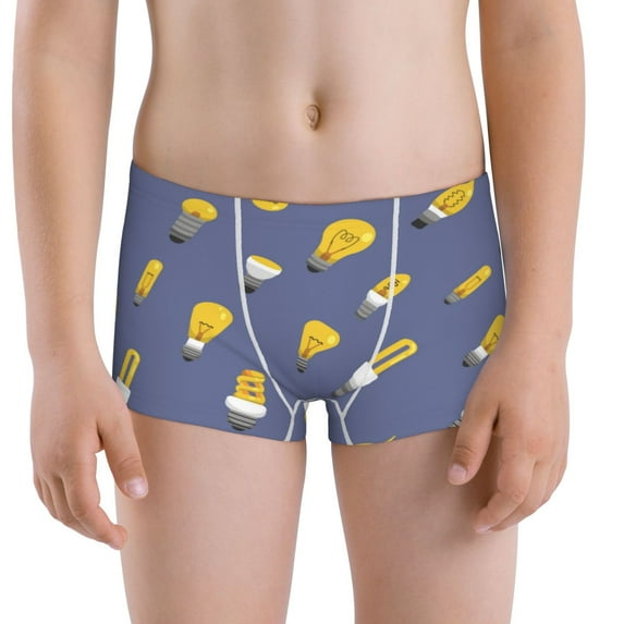 Boys Underwear - blue Light Bulb Pattern Soft 100% Cotton Boys Boxer ...