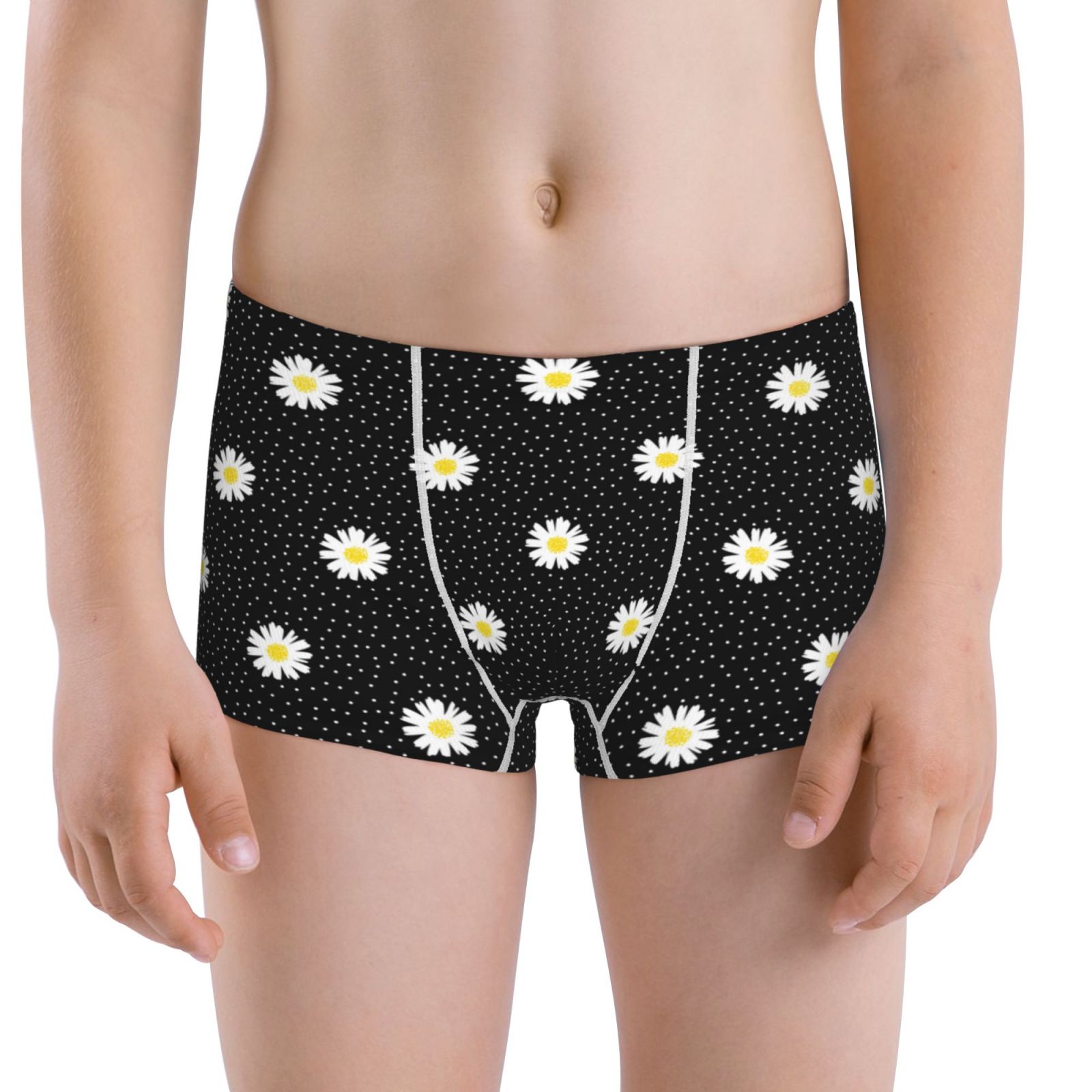 Boys Underwear - daisy polka dot dotted black Soft 100% Cotton Boys ...