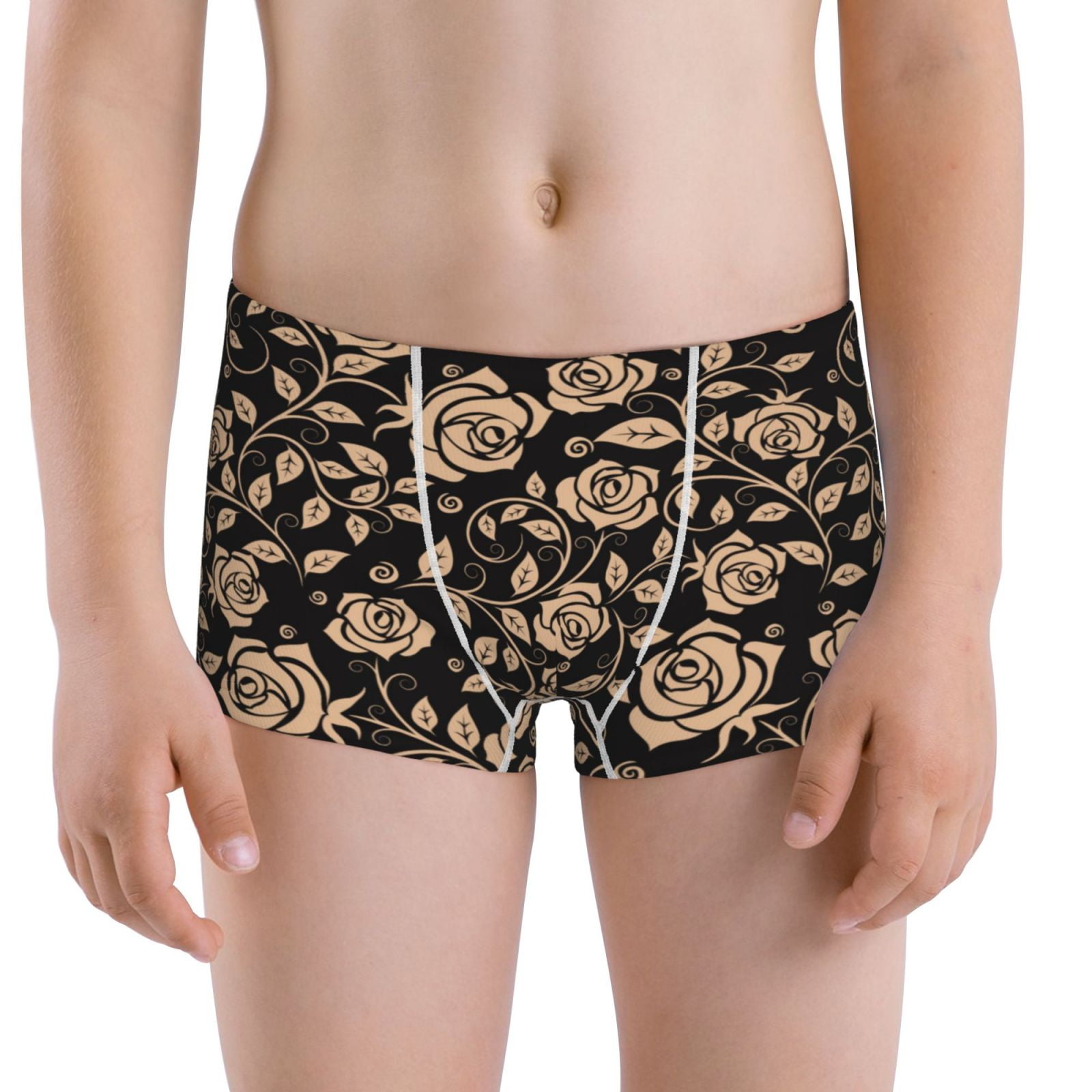 Boys Underwear - roses_AA Soft 100% Cotton Boys Boxer Briefs Lightweight Stretch Boxer Jock ...