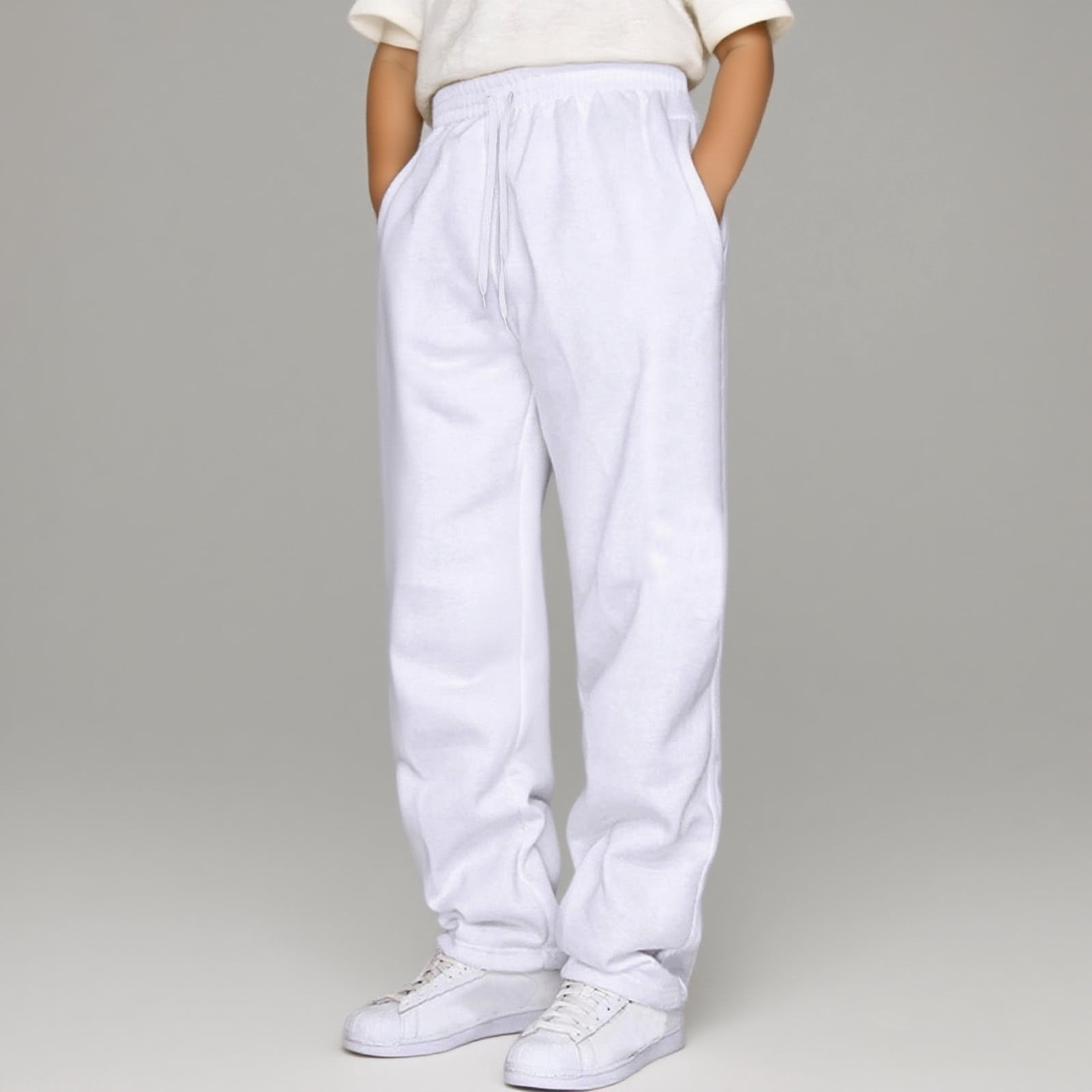 Boys Uniform Pants Pull on Chino Pants with Pockets Straight Pants ...