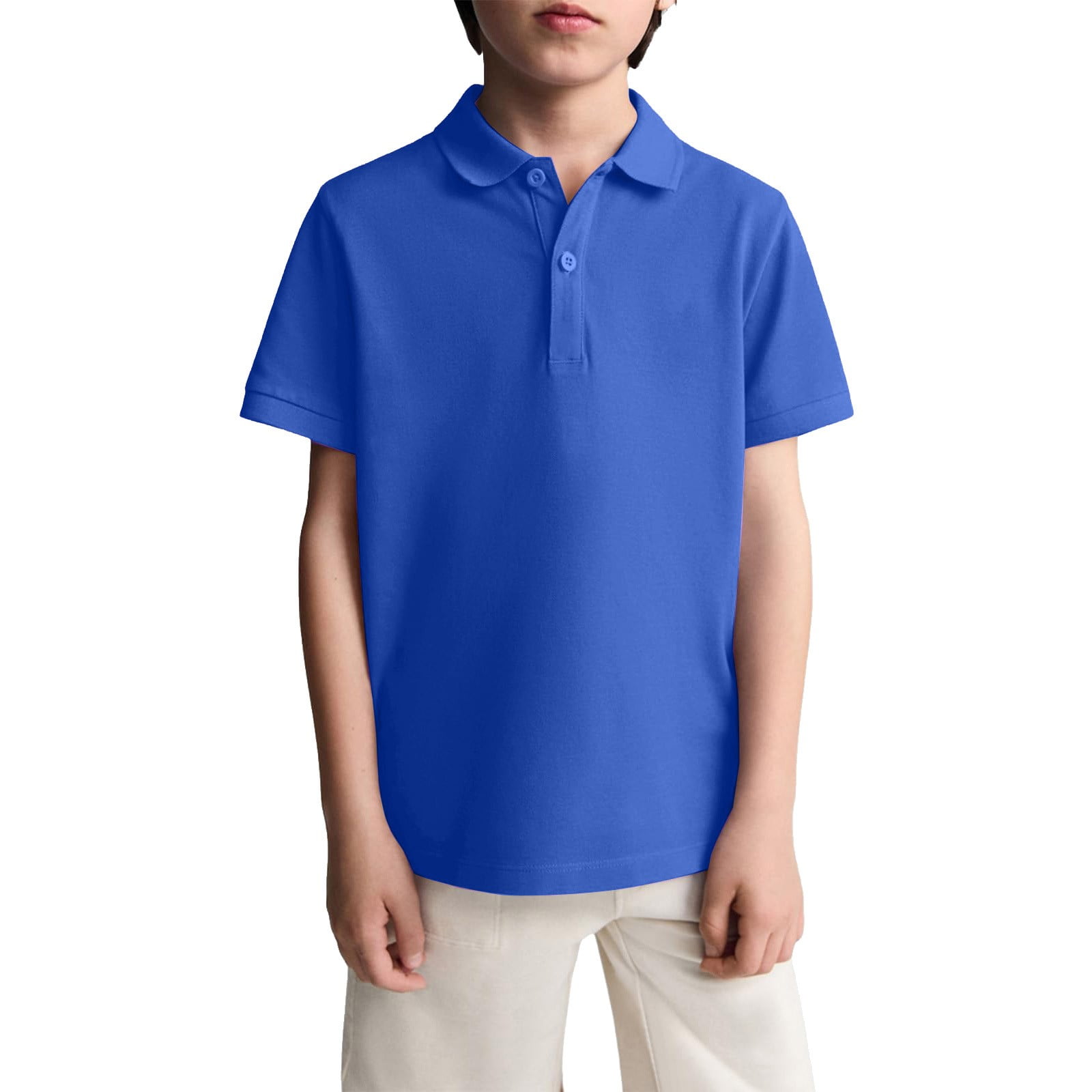 Boys Polo Shirt Short Sleeve for 6-11 Years School Uniform, Button ...