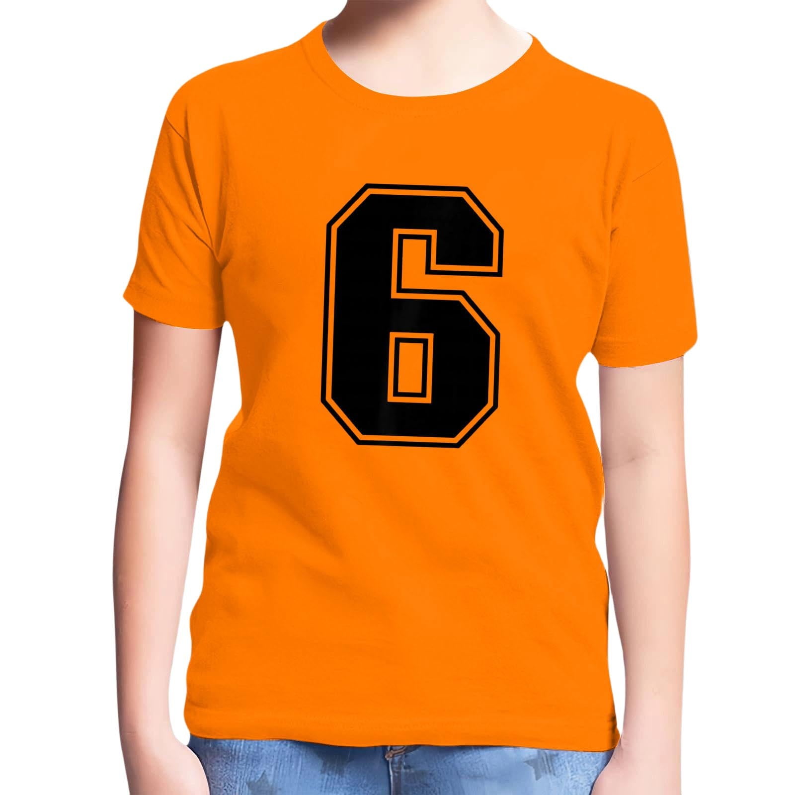 Boys' Unique Number 6 Print Graphic Tee, Comfy Short Sleeve Shirt for ...