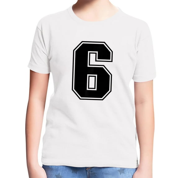 Boys' Unique Number 6 Print Graphic Tee, Comfy Short Sleeve Shirt for ...