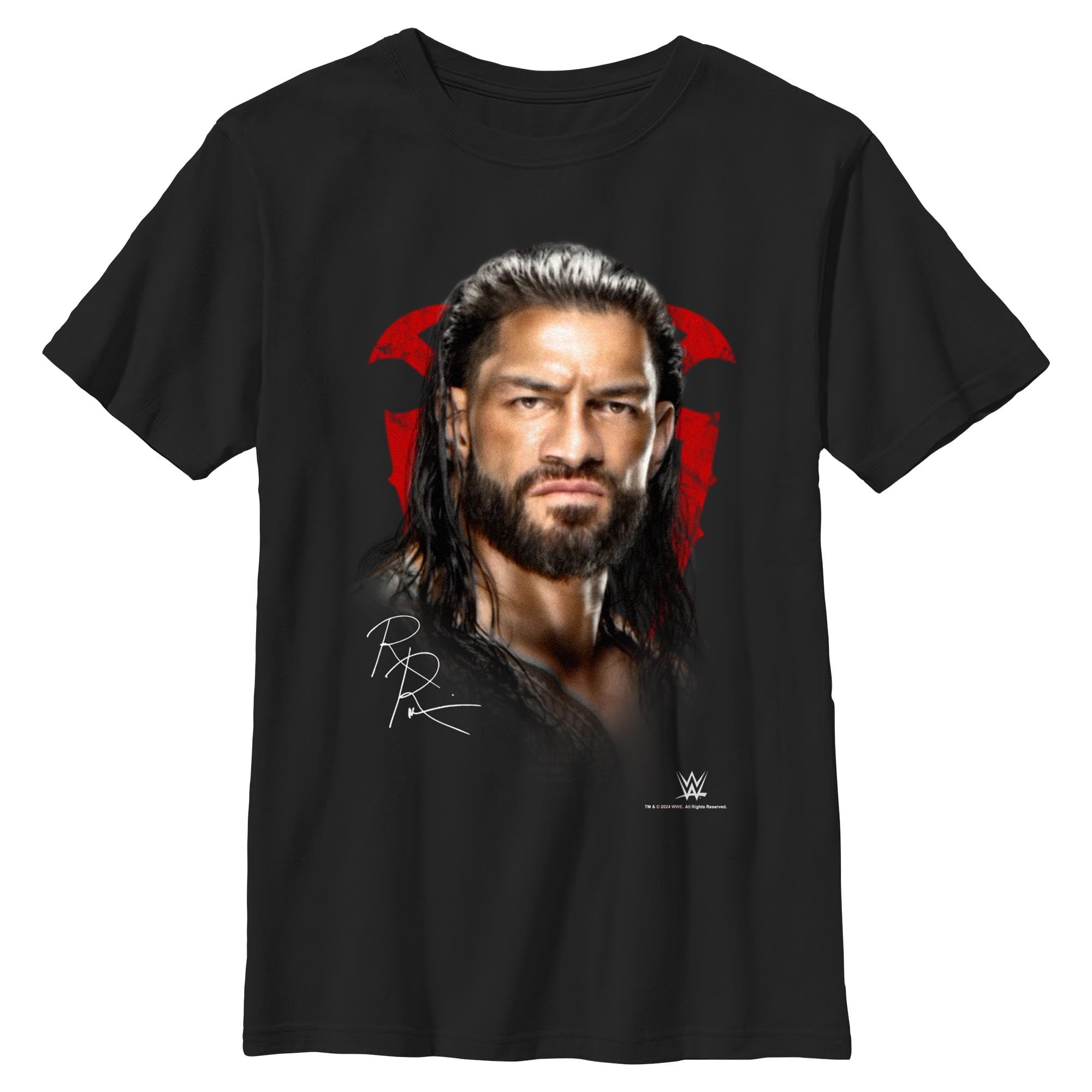 Boys WWE Roman Portrait T Shirt,Black Color,Size 2XL - Walmart.com