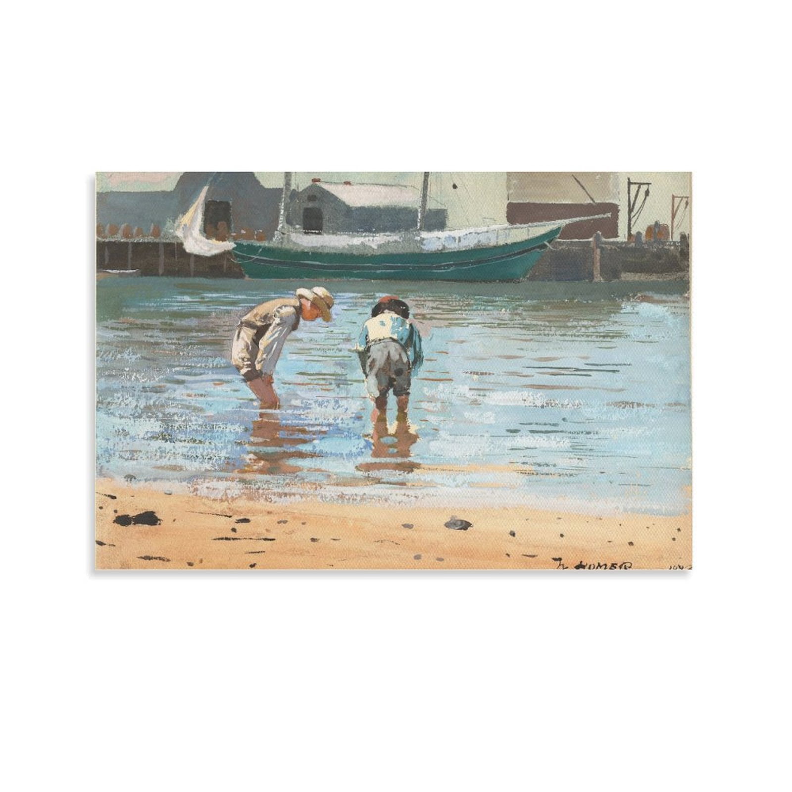Boys Wading Winslow Homer Print Photo Art Painting Canvas Poster Home ...