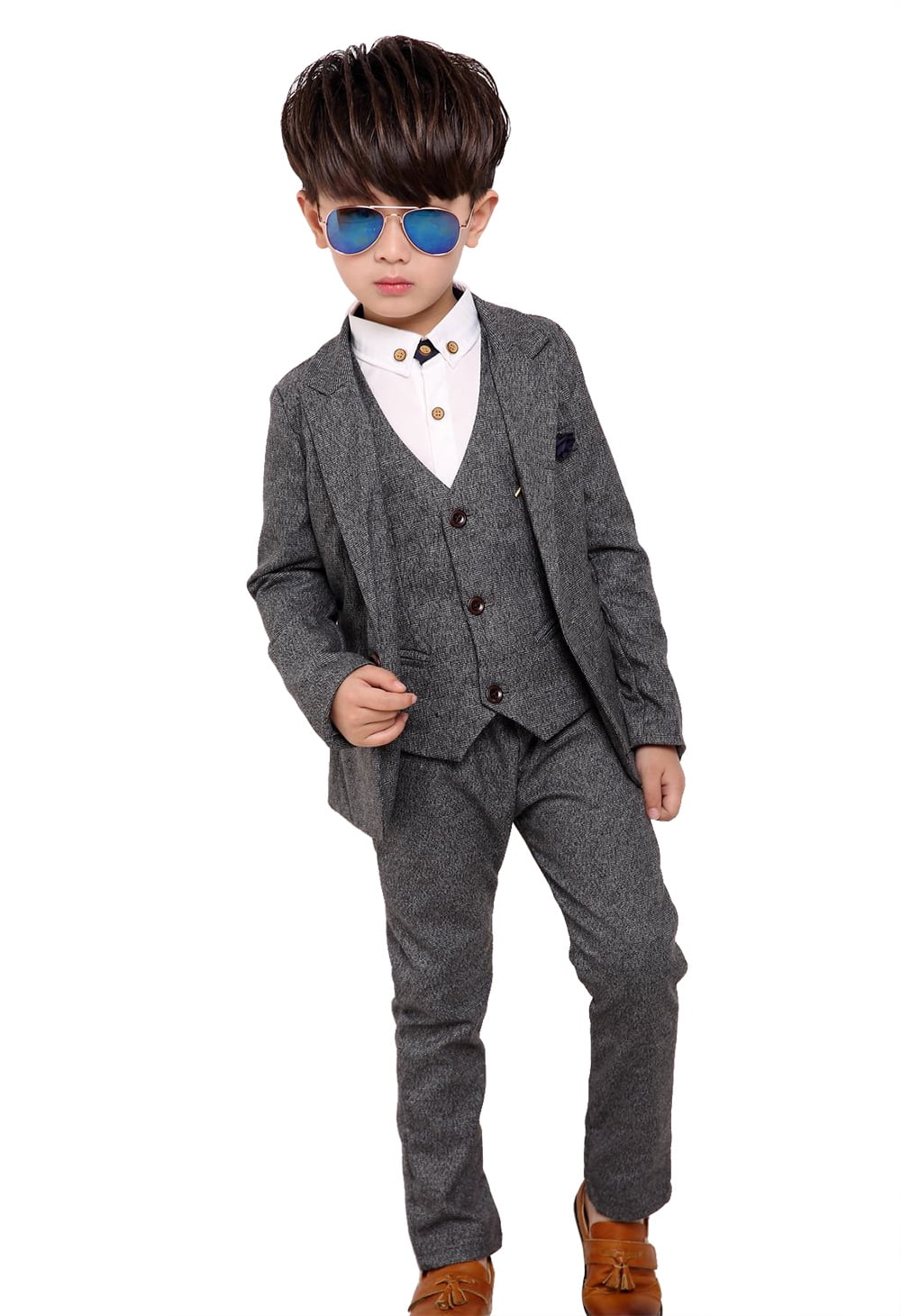 Boys' Wedding Formal Suits 3 Piece Slim Fit Dresswear Suit Set Szie ...