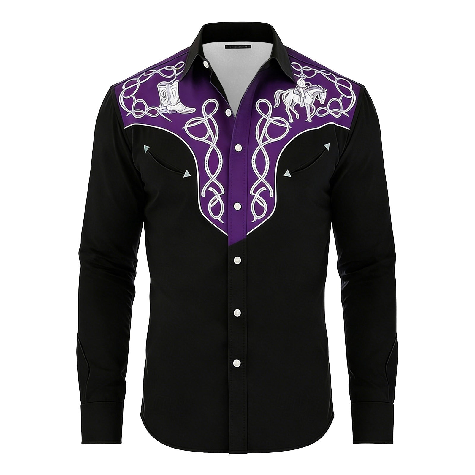 Boys Western Cowboy Print Shirt Long Sleeve Button Down Casual Top for ...
