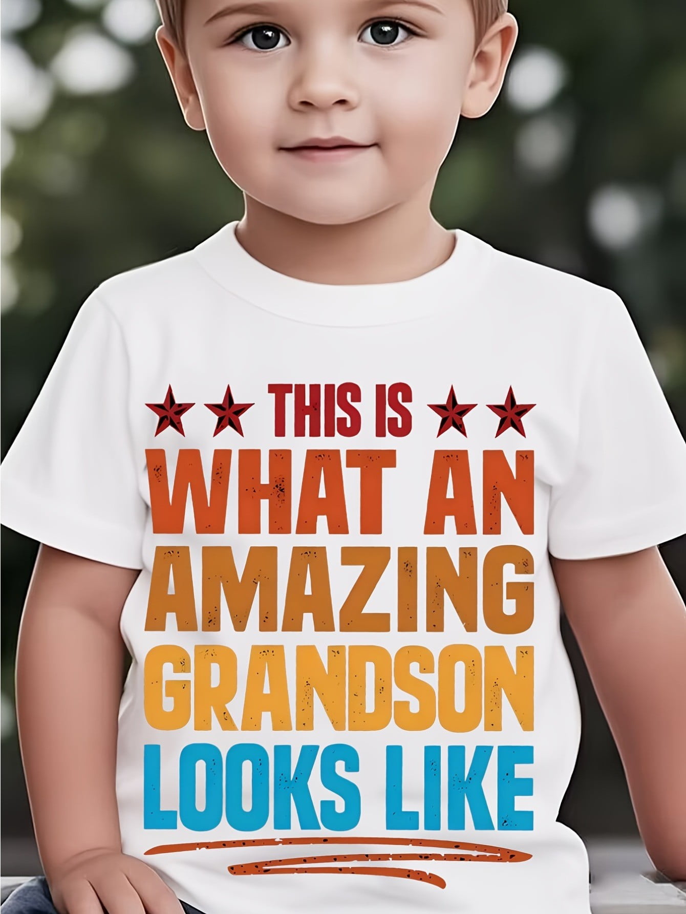 Boys' "What an Amazing Grandson Looks Like" Graphic Tee - Colorful Star ...