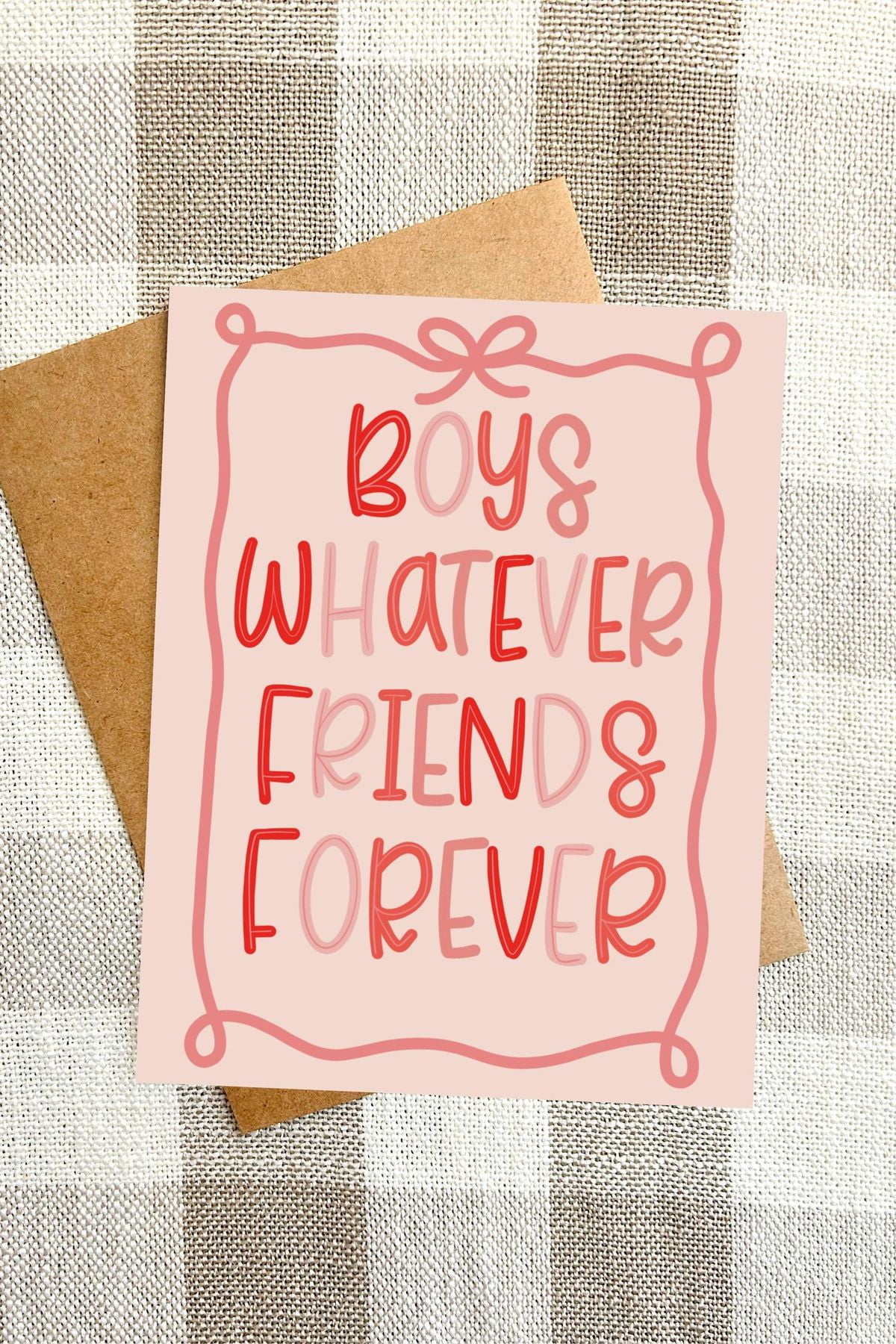 Boys Whatever Friends Forever Card – Cute Friendship Greeting Card with ...