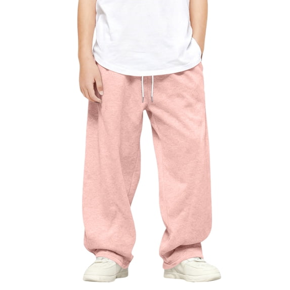 Boys' Wide Leg Sweatpants Baggy Casual Drawstring Waist Joggers Lounge ...