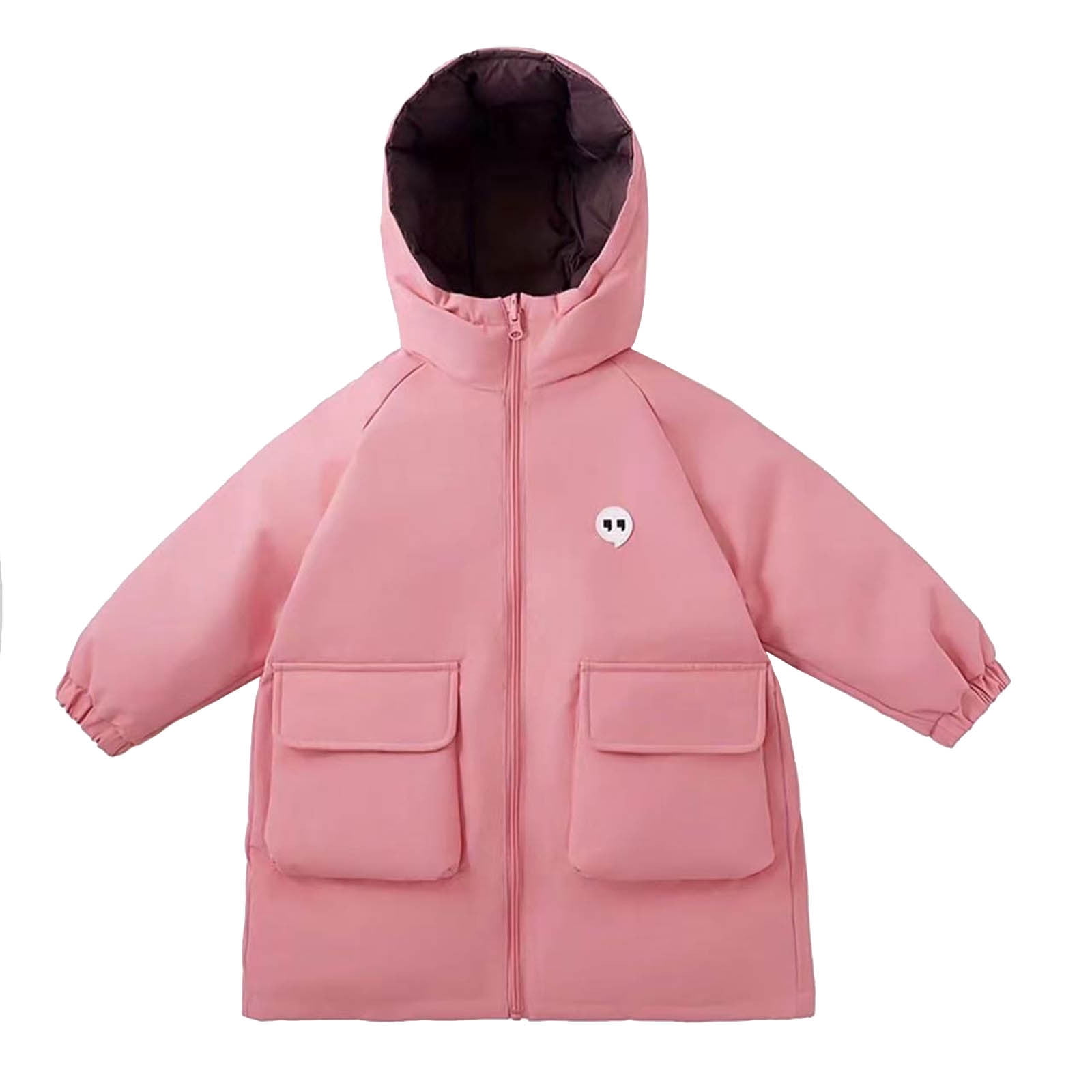 Boys Windproof Reversible Rain Jacket Casual Zip Up Waterproof Hooded ...
