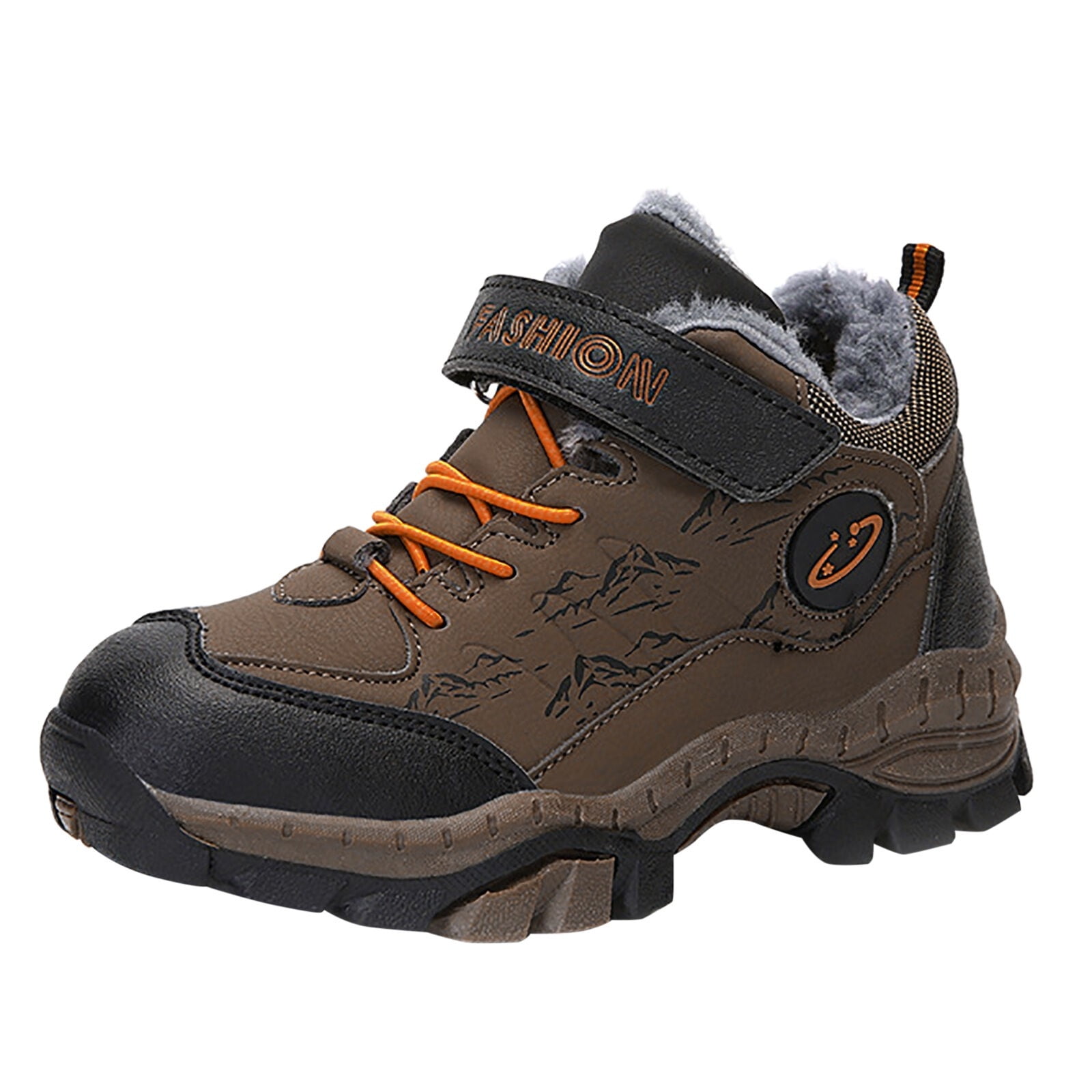 Boys Winter Boots Leather Non- Hiking Shoes for Kids Thickened ...