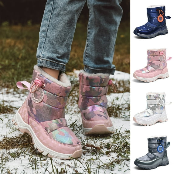 Boys Winter Boots Toddler Girls Warm Plush Booties Comfortable Thick ...