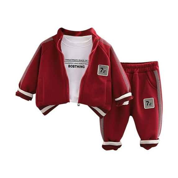 Boys Winter Casual Sportswear Set 2-7 Years Zip Up Hoodie Tracksuit ...