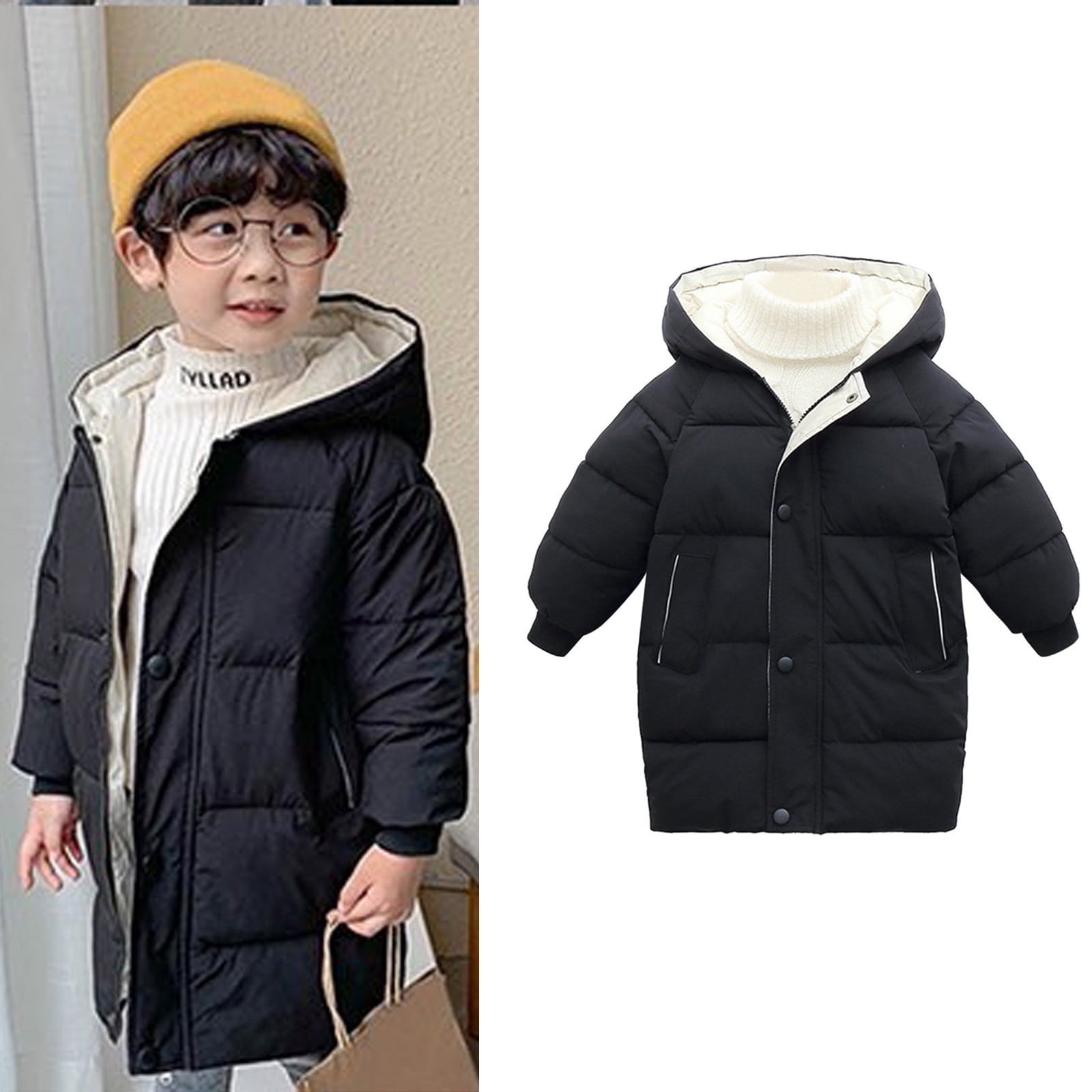 Boys Winter Coat,Kids Puffer Jacket Mid-Length Heavyweight with Trim ...