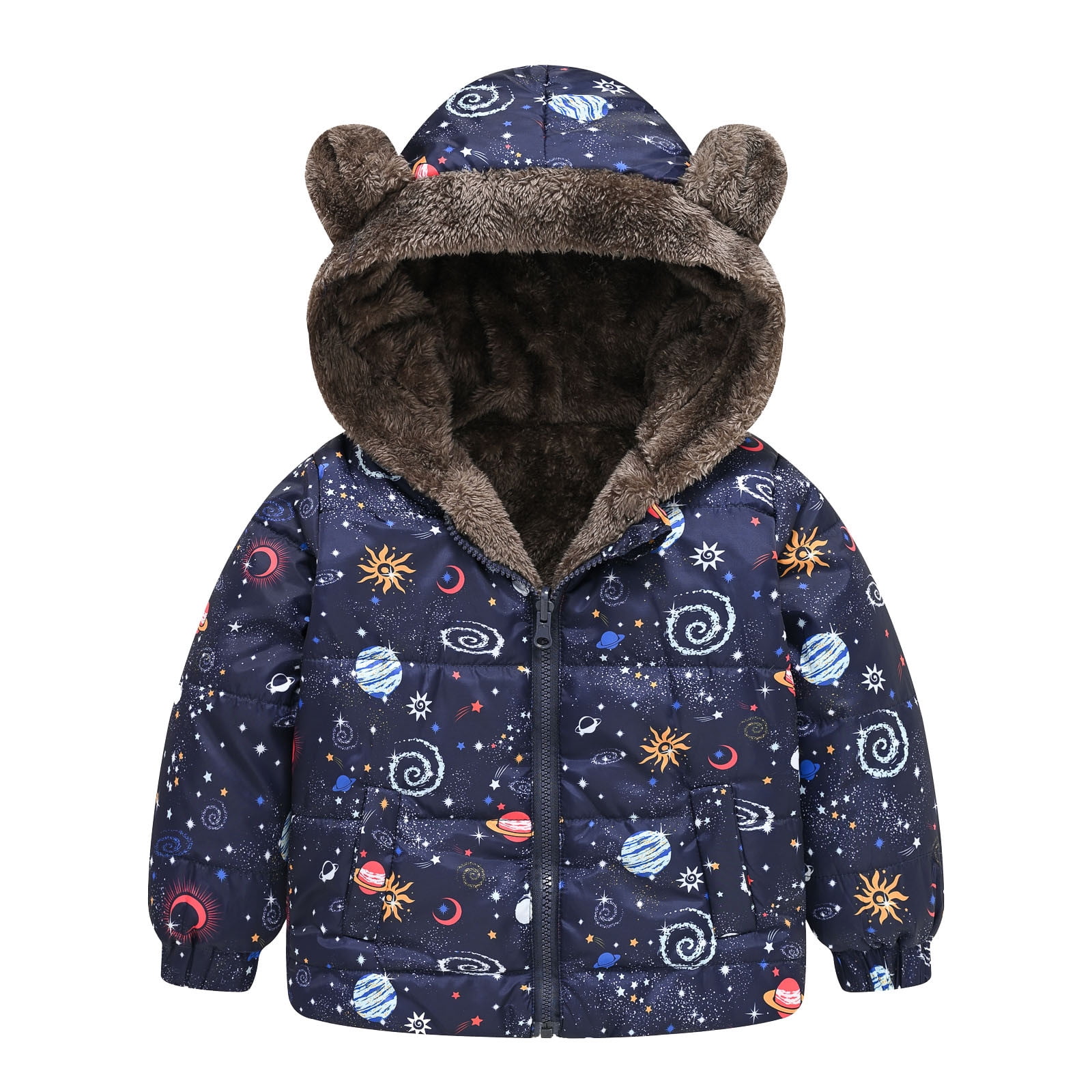 Boys Winter Coats Winter Baby Jacket Hooded Cartoon Prints Outwear Windproof Warm Thick Jacket ...
