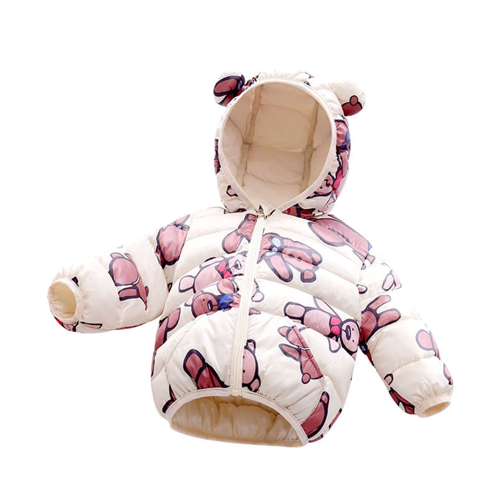 Boys Winter Jacket Toddler Kids Baby Girls Warm Outerwear Cartoon Letter Bear Boy Thick Jackets ...