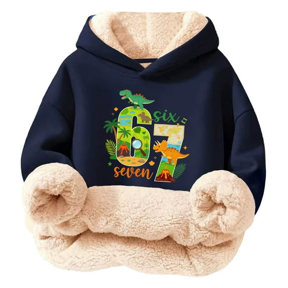 Boys Winter Lined Hooded Pullover Sweatshirt Cozy Casual Jacket With ...