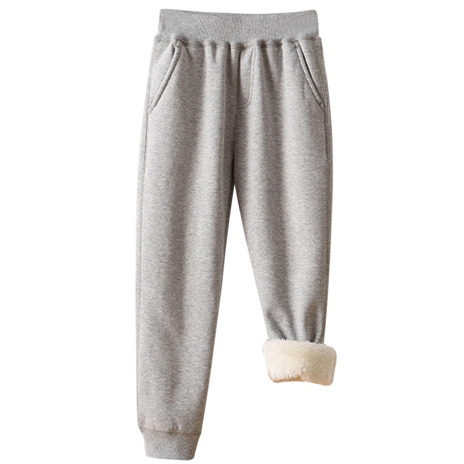 Boys' Winter Warm Lined Pants, Thickened Thermal Pants for Cold Weather ...