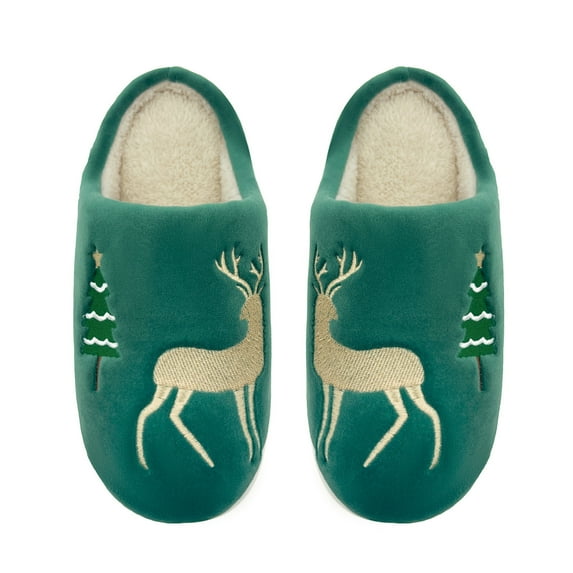 Boys' Winter Warmth Indoor Shoes - Cozy & Soft with Festive Deer & Tree ...