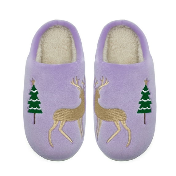 Boys' Winter Warmth Indoor Shoes - Cozy & Soft with Festive Deer & Tree ...