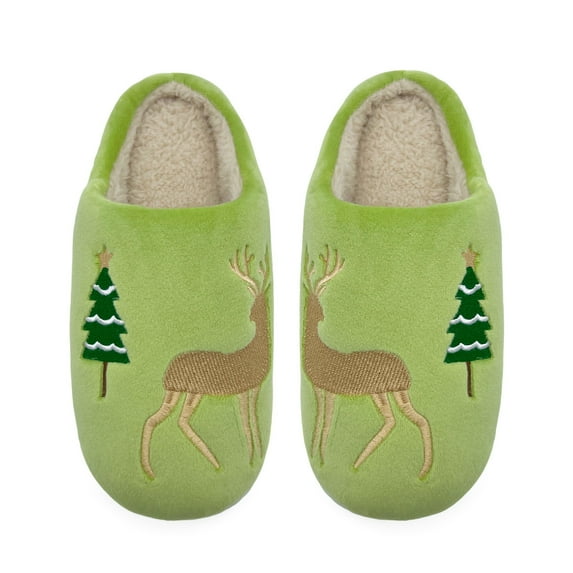 Boys' Winter Warmth Indoor Shoes - Cozy & Soft with Festive Deer & Tree ...