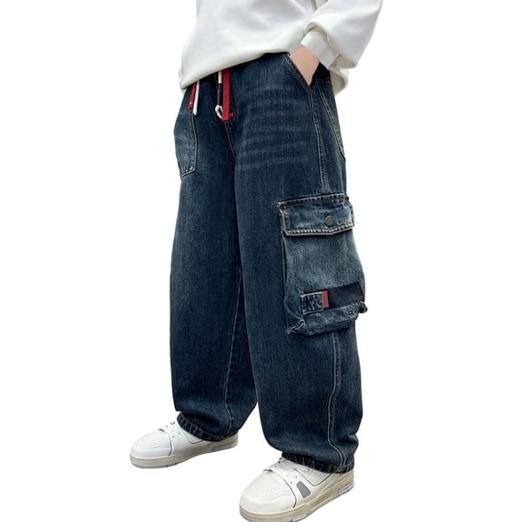 Boys' Workwear Jeans With Pockets Spring Fall Straight Leg Workwear ...