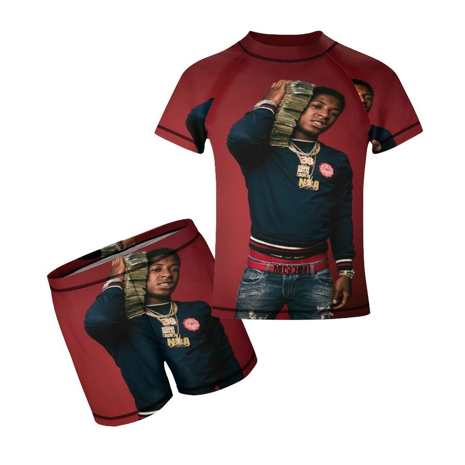 Boys Young-Boy Never Br-oke Again Rash Guard Set 2 Piece Swimsuits ...