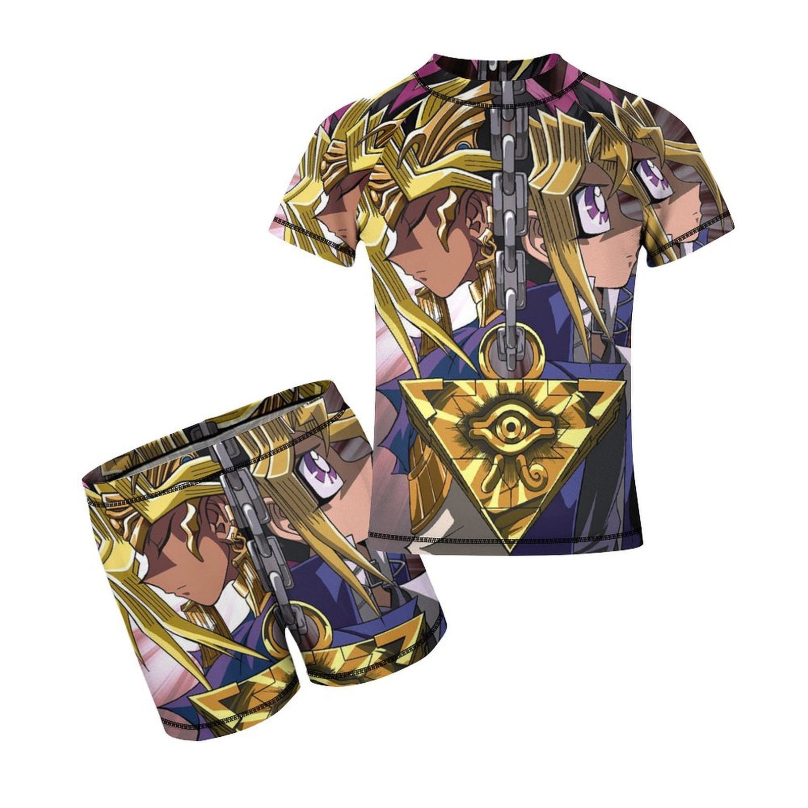 Boys Yu Card Gi 0h Rash Guard Set 2 Piece Swimsuits Short Sleeve ...