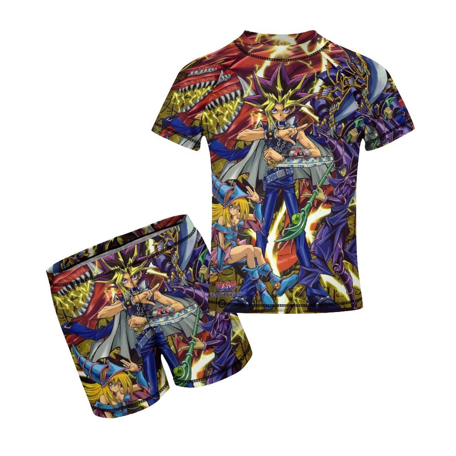 Boys Yu Card Gi 0h Rash Guard Set 2 Piece Swimsuits Short Sleeve ...