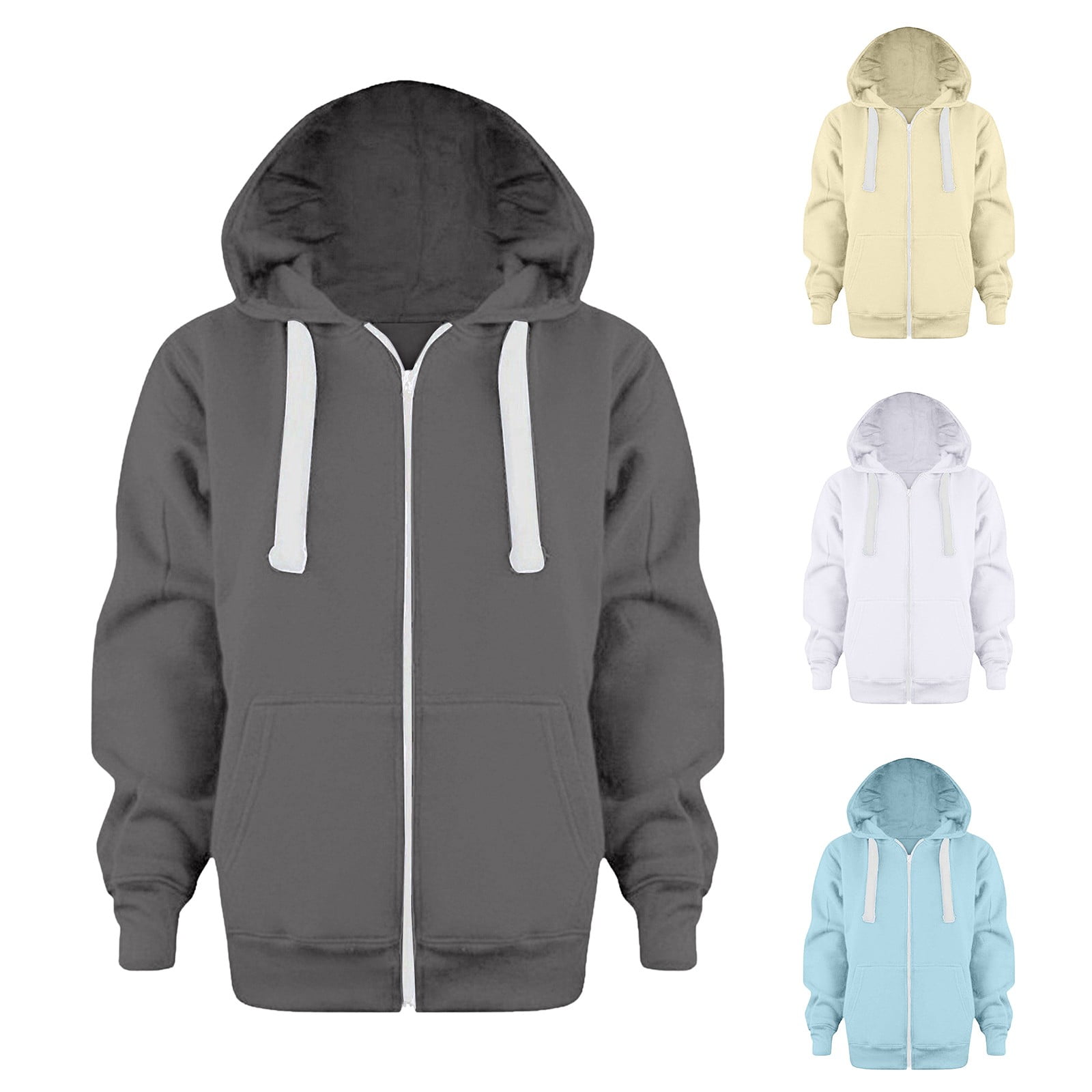 Boys Zip up Hoodie Lightweight Drawstring Hoodies Long Sleeve Hooded ...