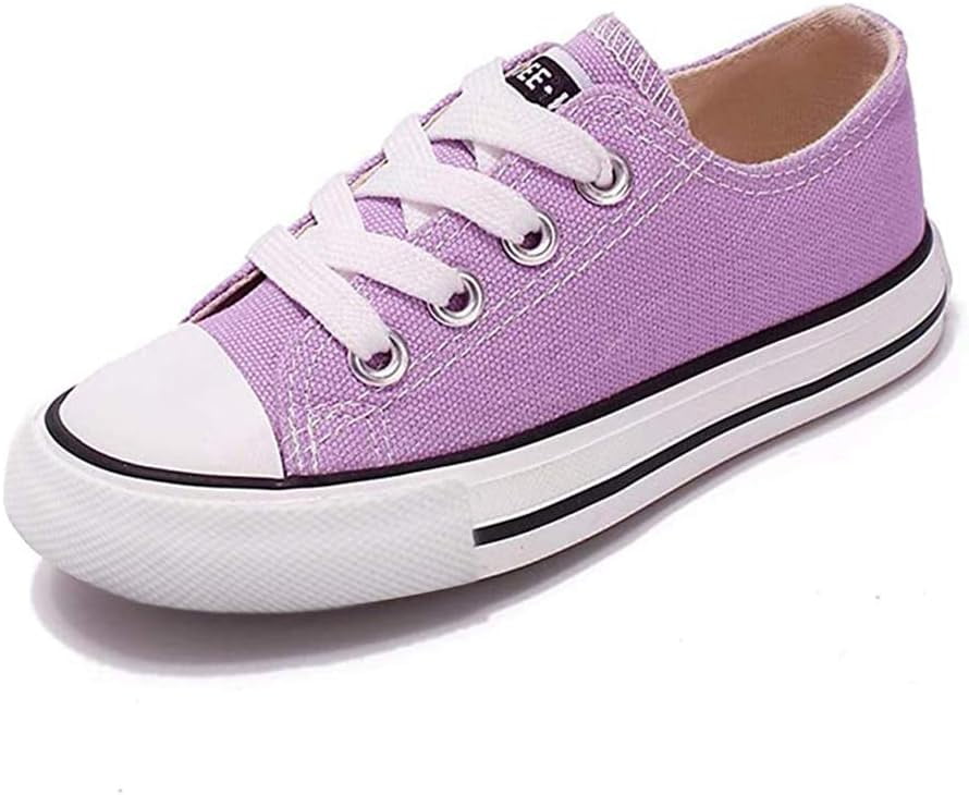 Boys and Girl Low Top Canvas Kids Lace up Sneakers - Walmart.com