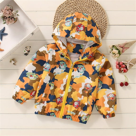 Boys and Girls' Casual Jackets Cartoon Car Print Zipper Hooded ...