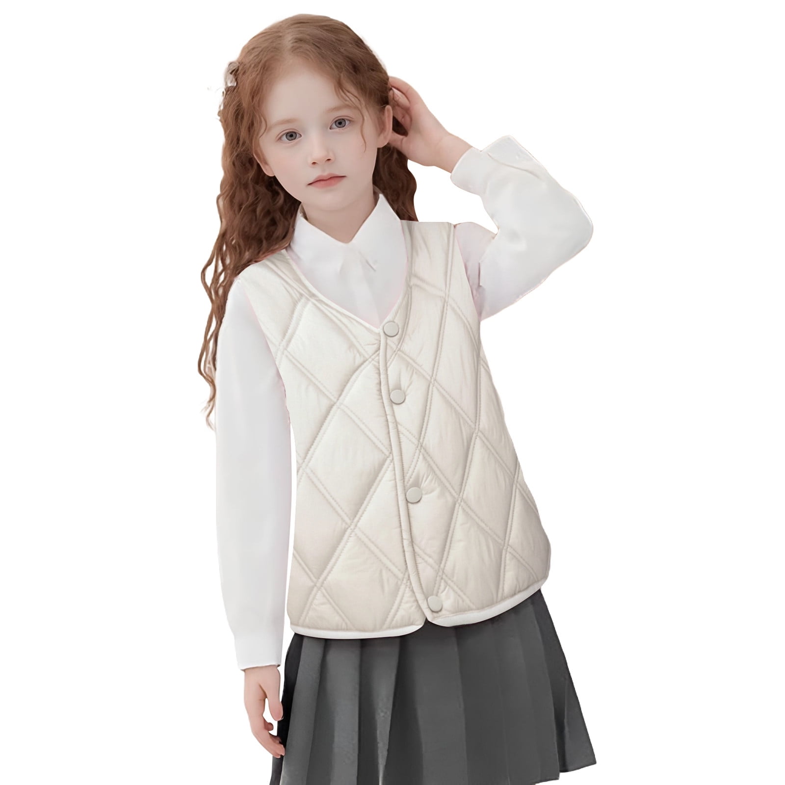 Boys and Girls' Casual Jackets Solid Color Down Padded Vest Warm ...
