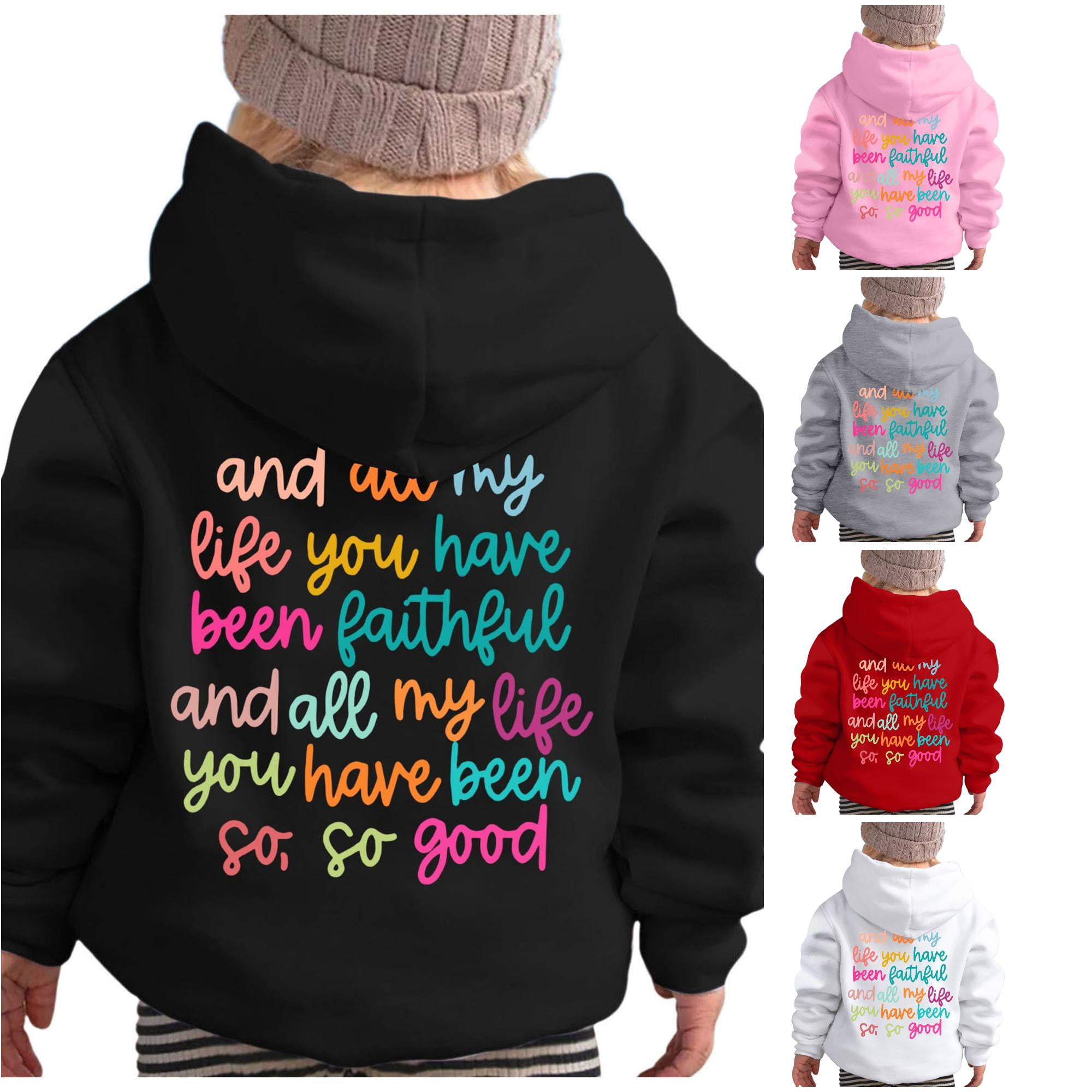 Boys and Girls Casual Loose Cute Print Long Sleeve Hoodie Sport Top ...
