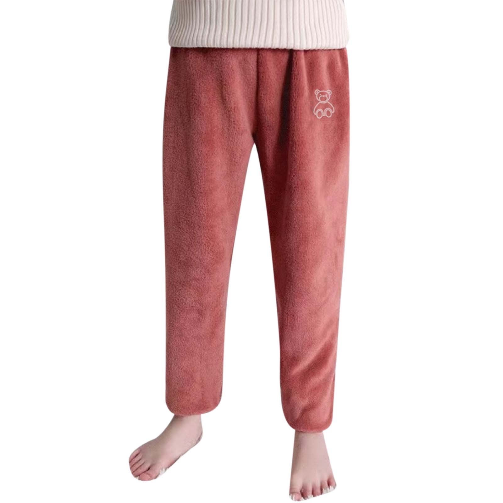 Boys and Girls' Flannel Clothes Pants Winter Warm Soft Fuzzy Homewear ...