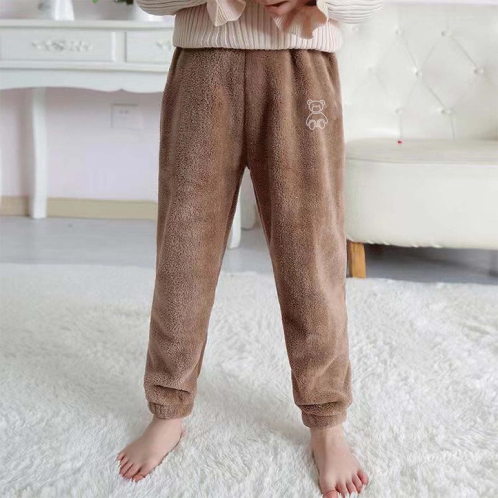Boys and Girls' Flannel Clothes Pants Winter Warm Soft Fuzzy Homewear ...