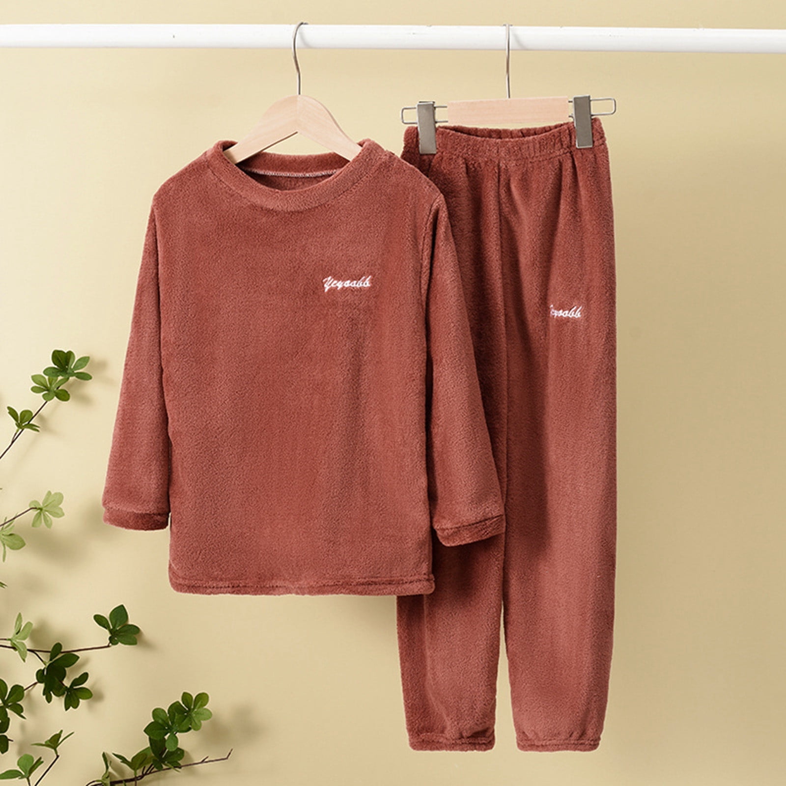 Boys and Girls' Flannel Long Sleeve and Pants Winter Warm Soft Fuzzy ...