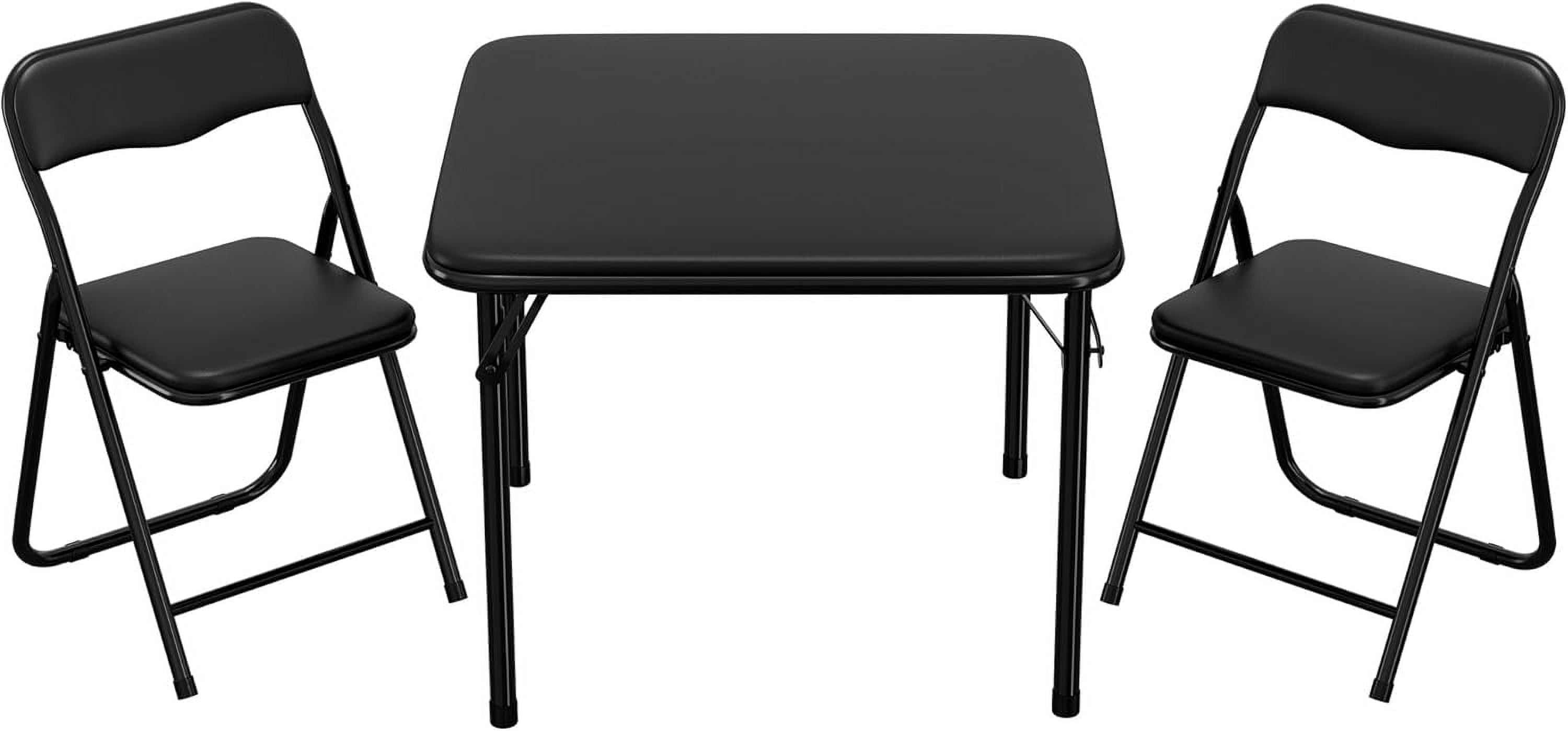 Boys and Girls Folding Table and Chairs Set of 3, Portable Table and ...