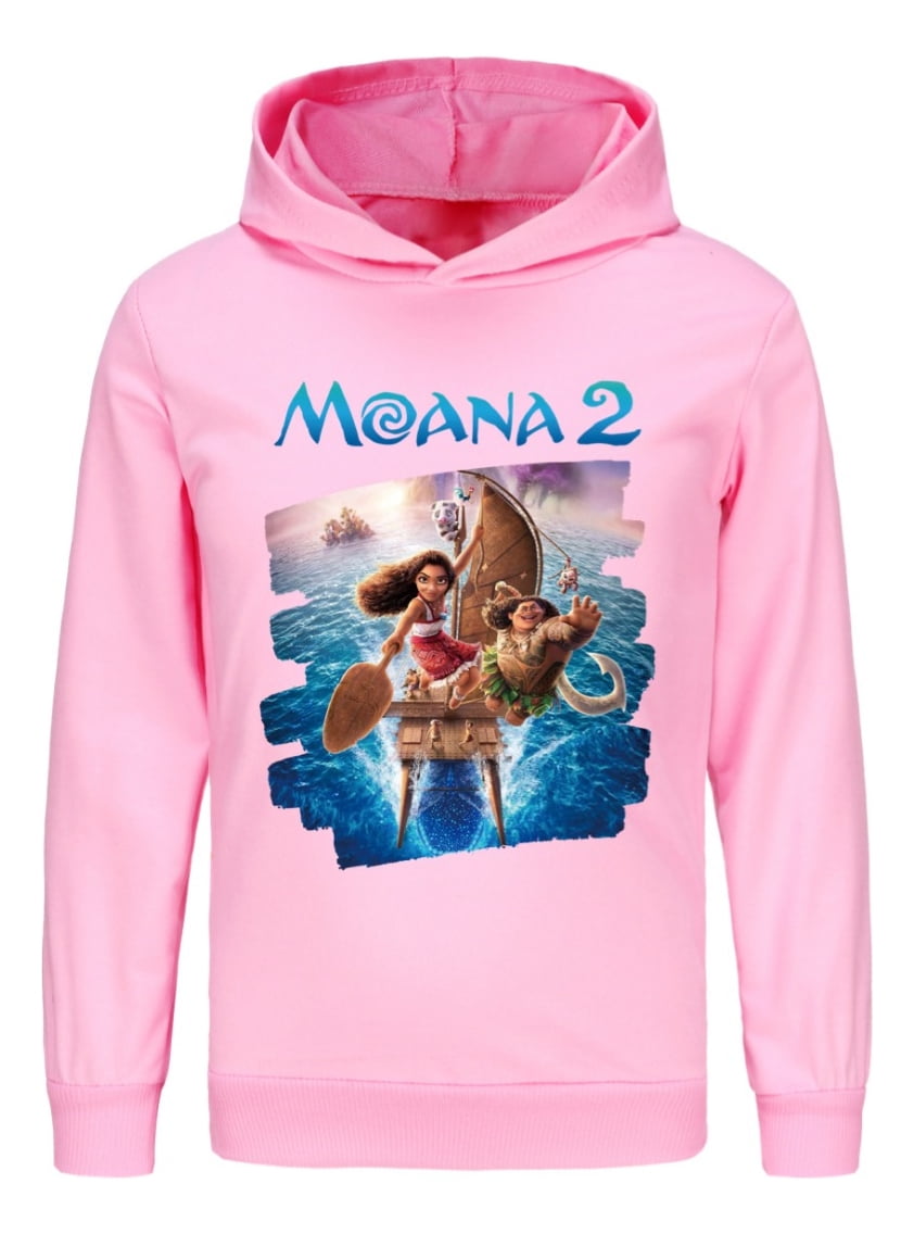 Boys and Girls Moana 2 Kids Hoodie Sweatshirt – Adventure Cartoon Print ...