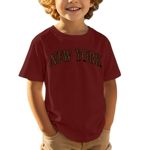 Boys and Girls' New York-Inspired T-Shirt, Casual Sports-Ready, Comfy ...