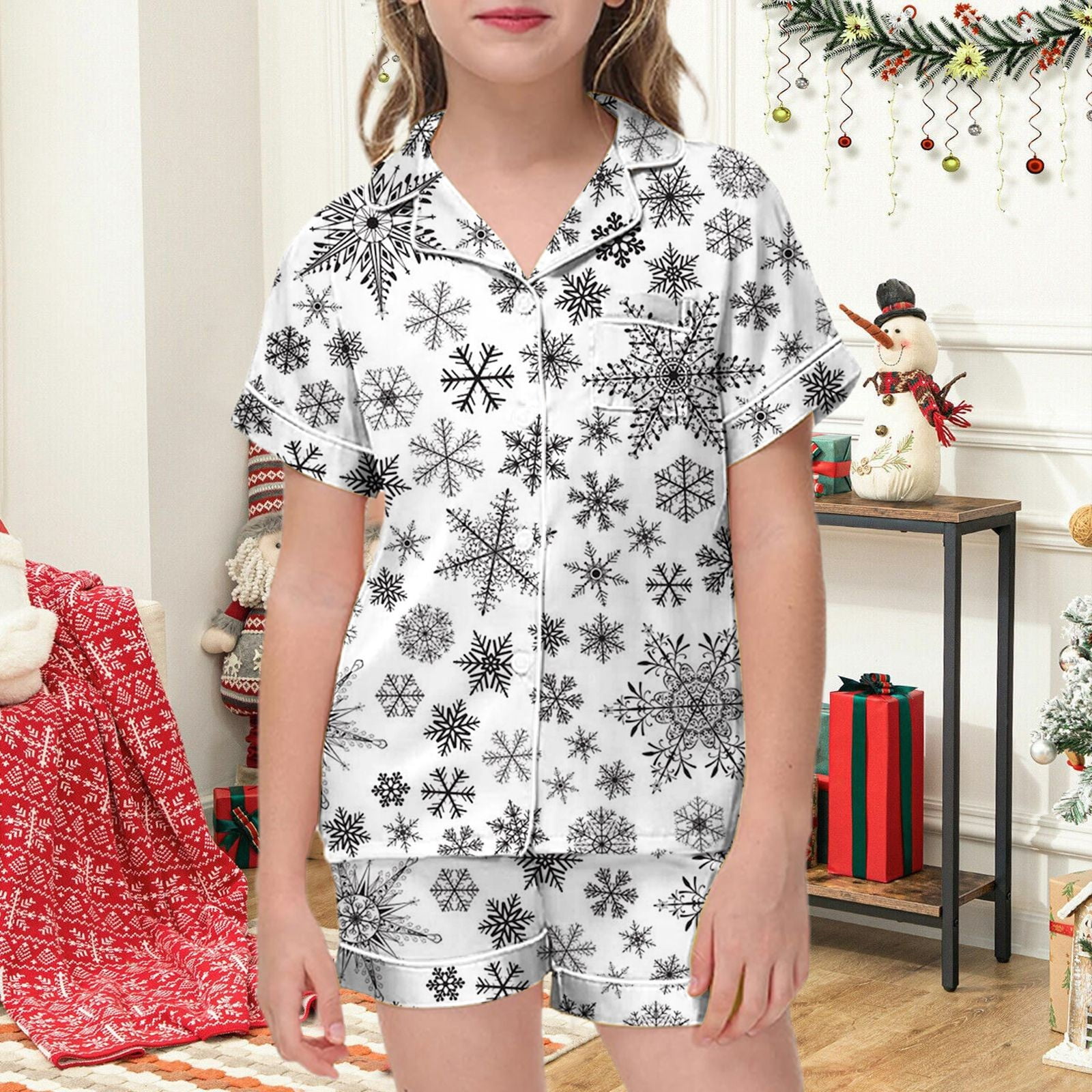 Boys and Girls Pajamas 2024 Children's Shirt And Pants Set Christmas ...