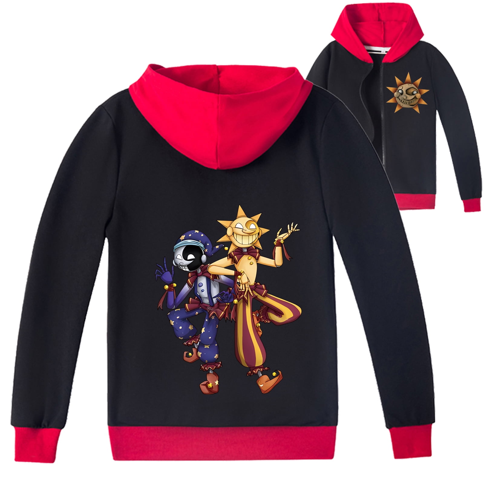 Boys and Girls Sundrop and Moondrop Print Zipper Hoodie Jacket, Perfect ...