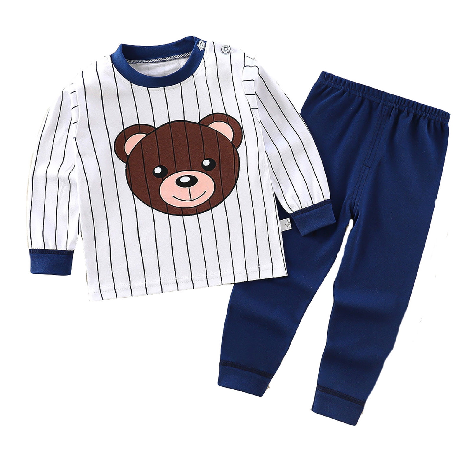 Boys' and Toddler Snug Fit Cotton 2 Piece Pajamas Set Long Sleeve Top ...