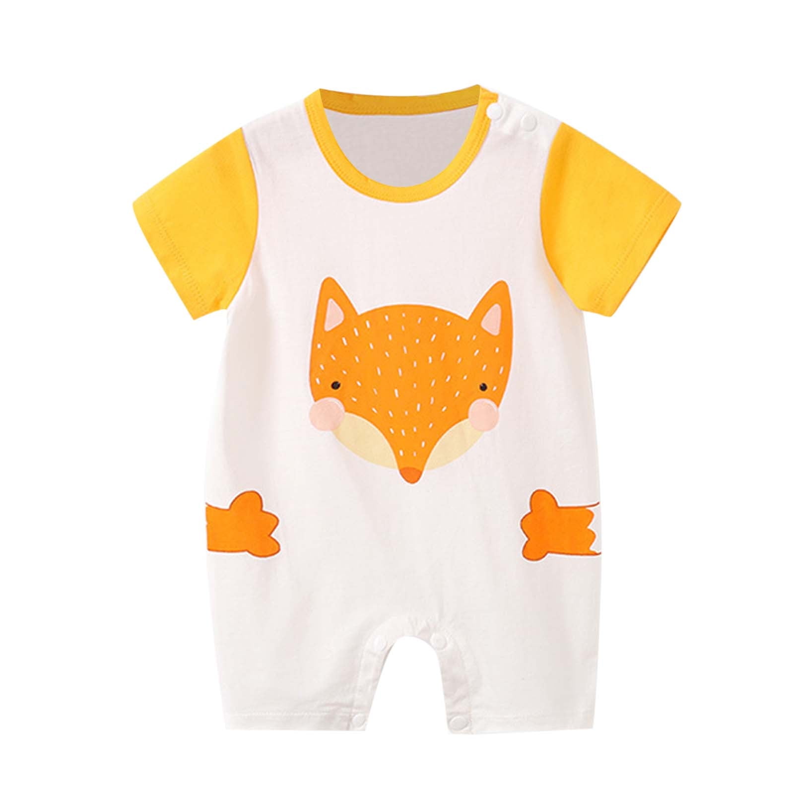 Boys and Toddlers' Jumpsuits Baby Crew Neck Cartoon Print Summer Short ...