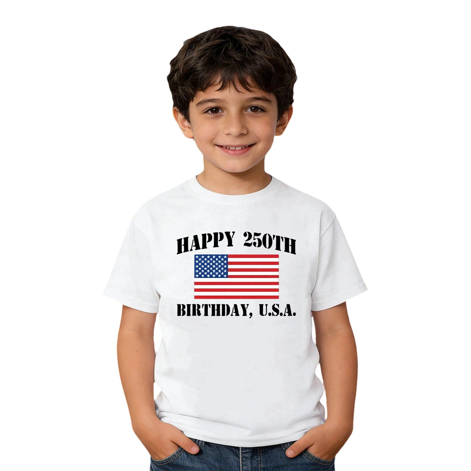 Boys girls Patriotic T-Shirt 250 Years of American Freedom 1776-2026 ...