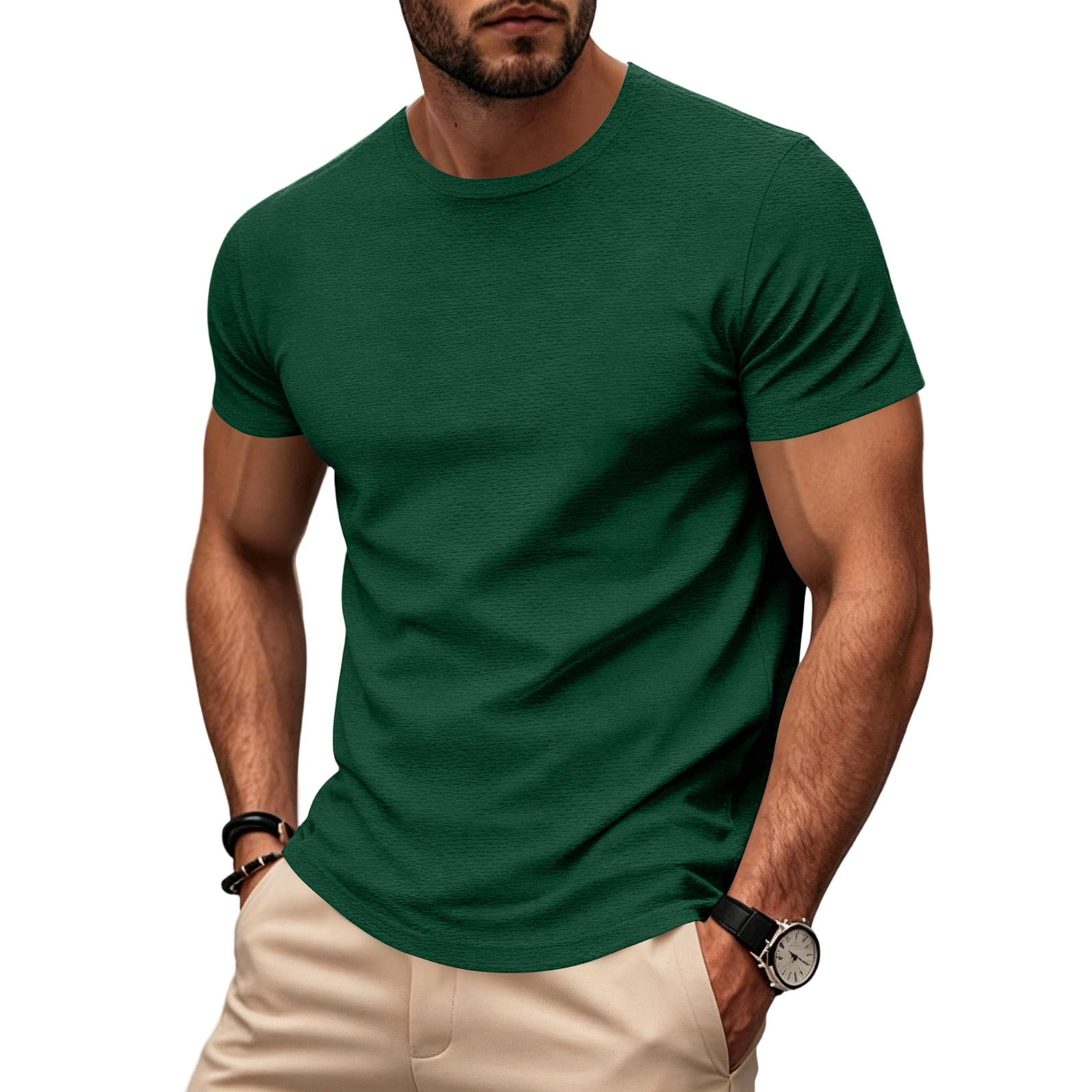 Boyscolos Crew Neck T Shirts for Men Casual Short Sleeve Muscle Shirts ...