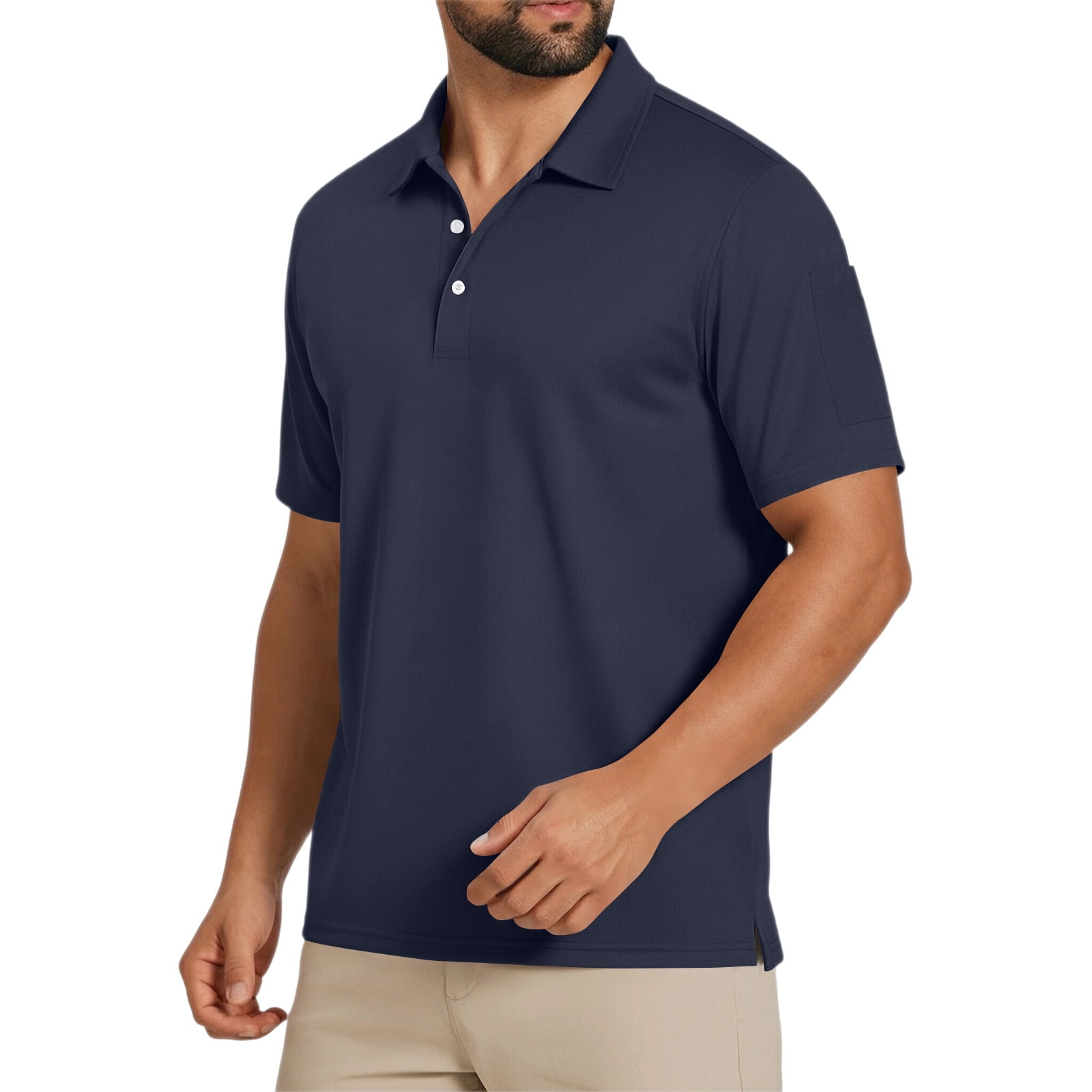 Boyscolos Men's 3 Button Quick Dry Lightweight Breathable Short Sleeve ...