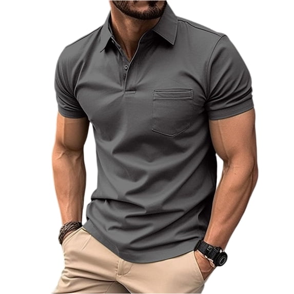 Boyscolos Men’s Contrast Trim Shirt Short Sleeve Breathable Top Stretch ...