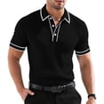 Boyscolos Men's Quarter Button Fitted Ribbed Knit Pullover Shirts ...